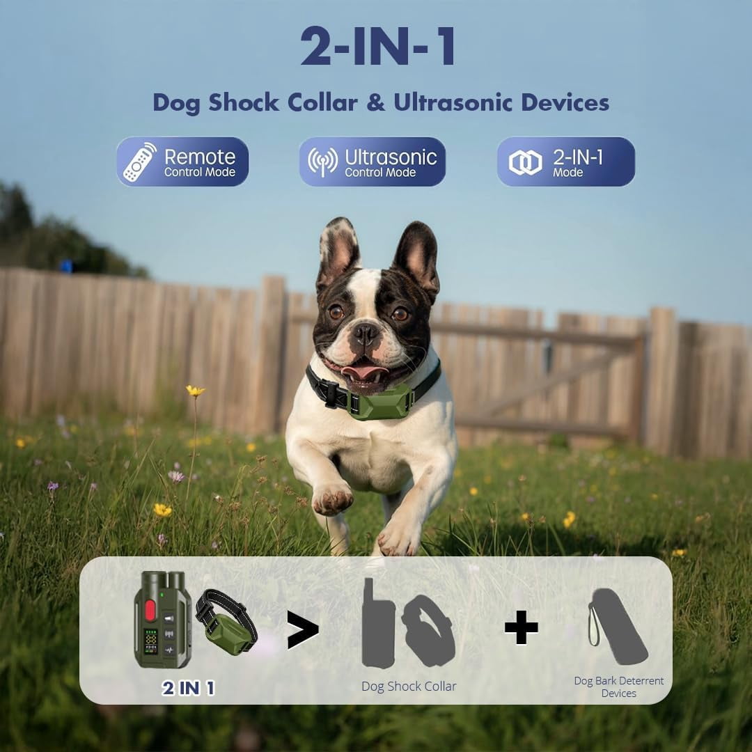 2-Dog Shock Collar with Remote – 1968FT Range, IP67 Waterproof, 4 ...