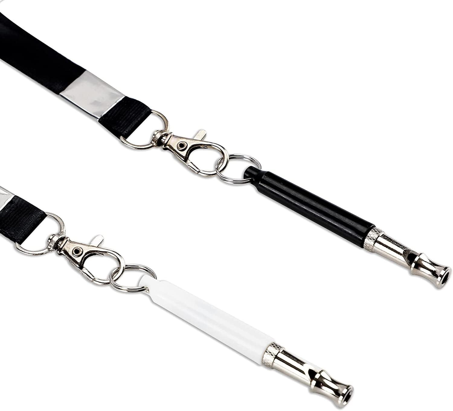 2 Dog Whistles with Lanyards, Stainless Steel Ultrasonic Dog Whistles ...