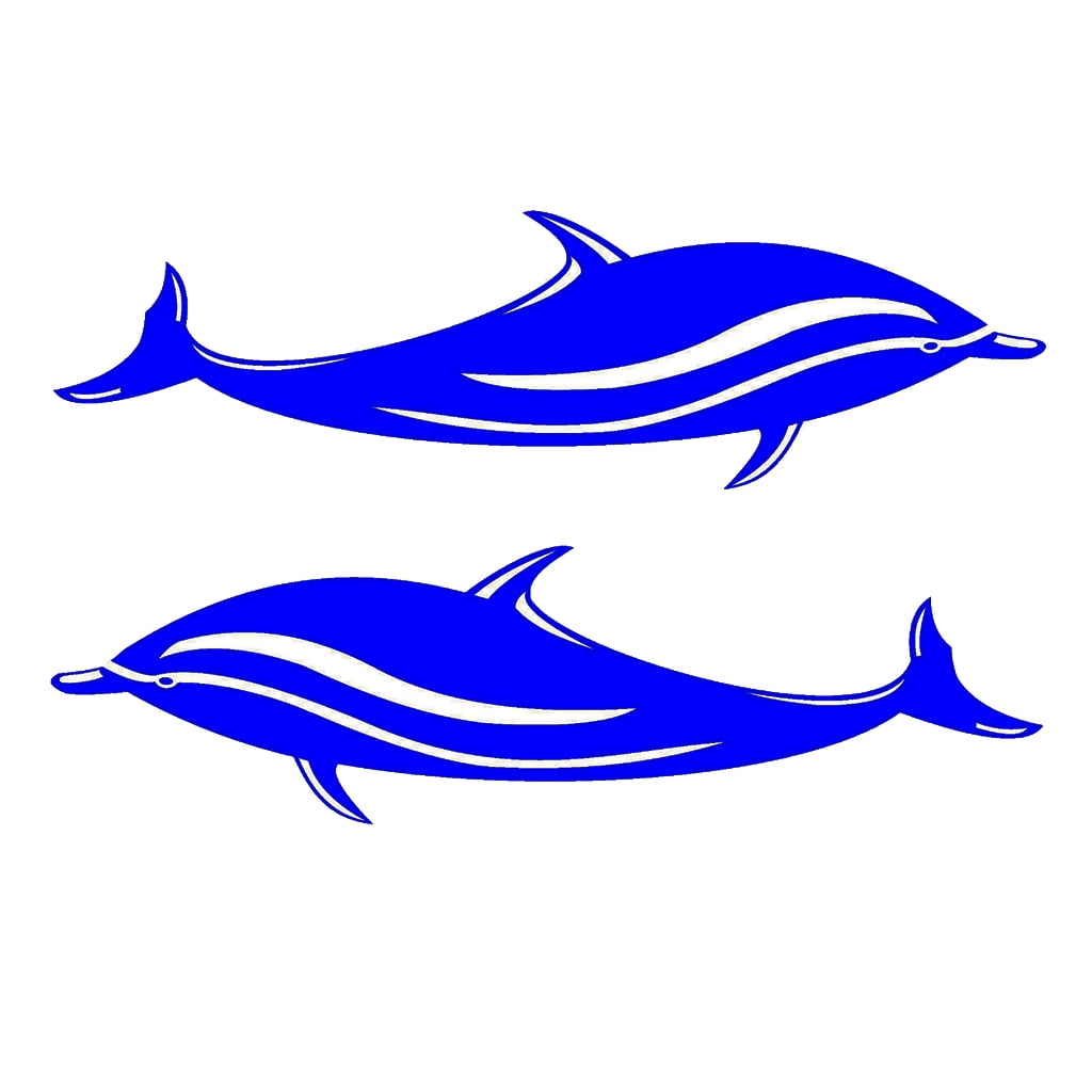 2 Dolphin Decal Stickers for Boat Car - Waterproof - Walmart.com