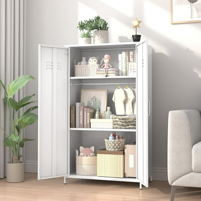 2 Door 51.3" Metal Locker Storage Cabinet, Kids Locker Changing Room ...