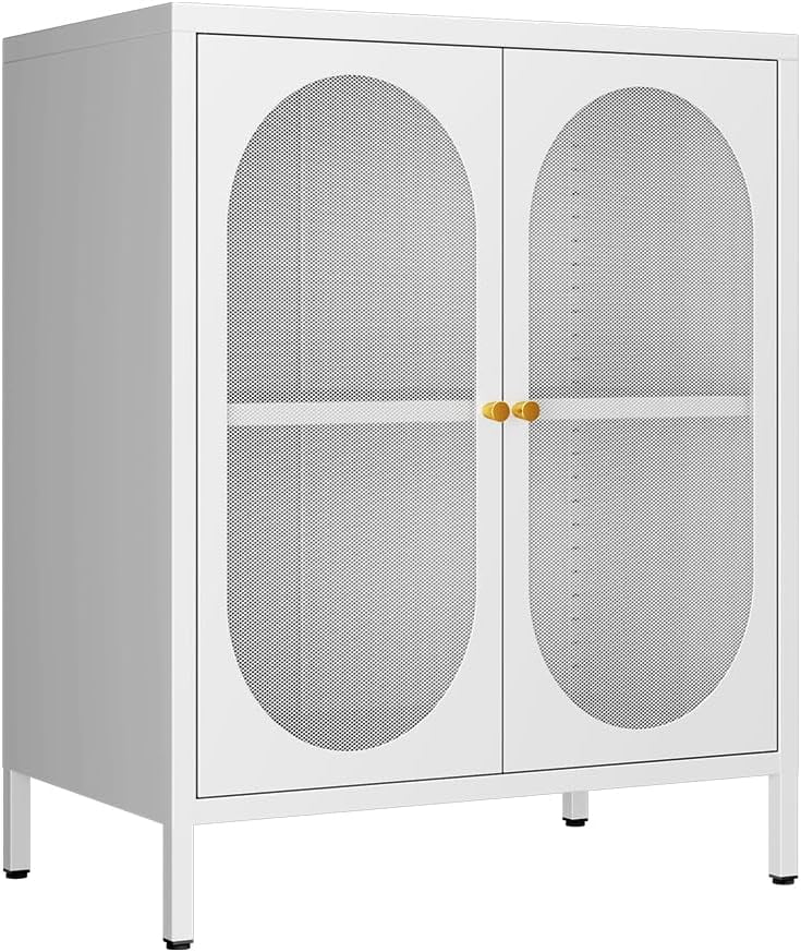 2 Door Accent Cabinet,Metal Storage Cabinet with Adjustable Shelf ...