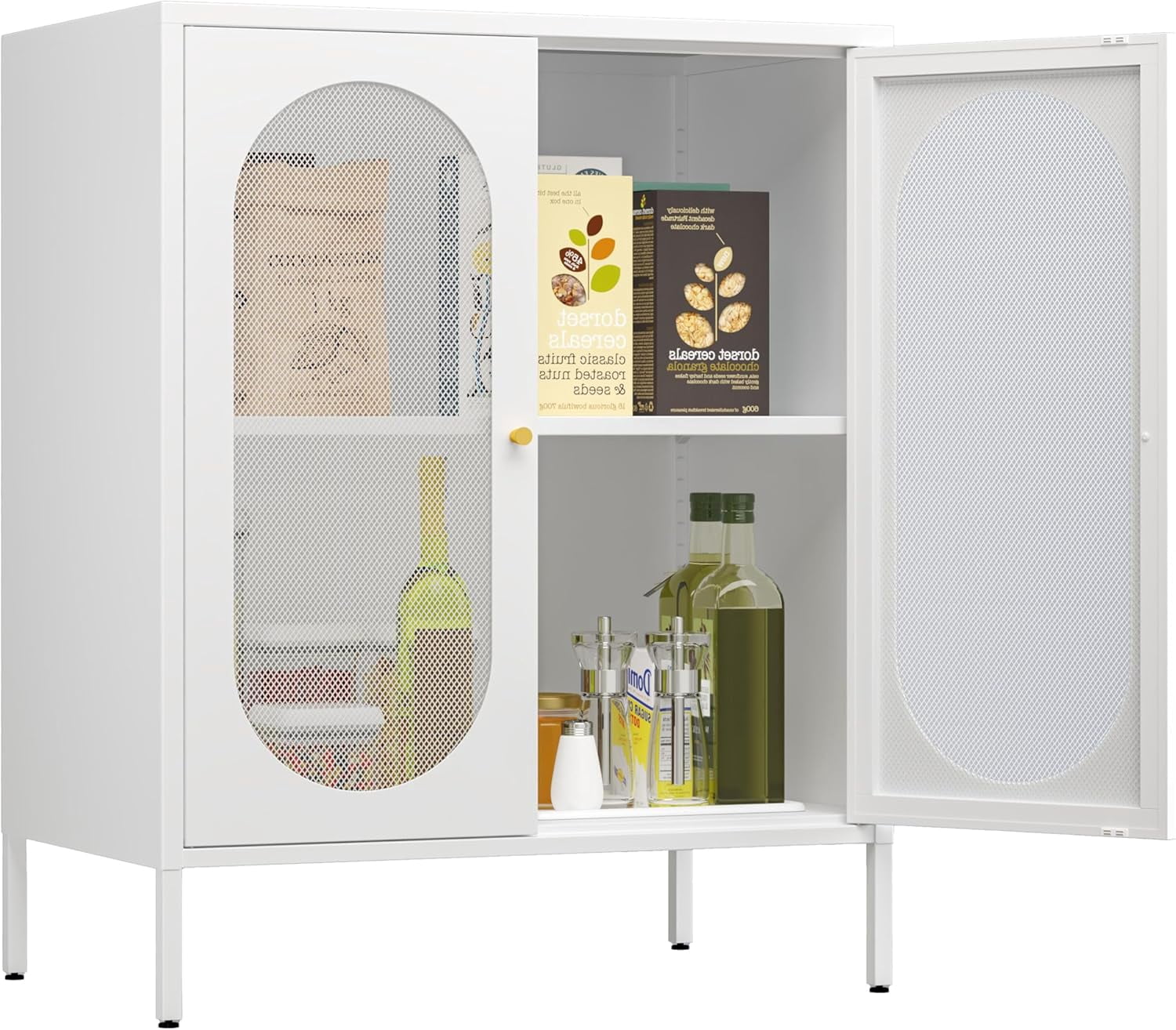 2 Door Accent Cabinet,Metal Storage Cabinet with Adjustable Shelf ...