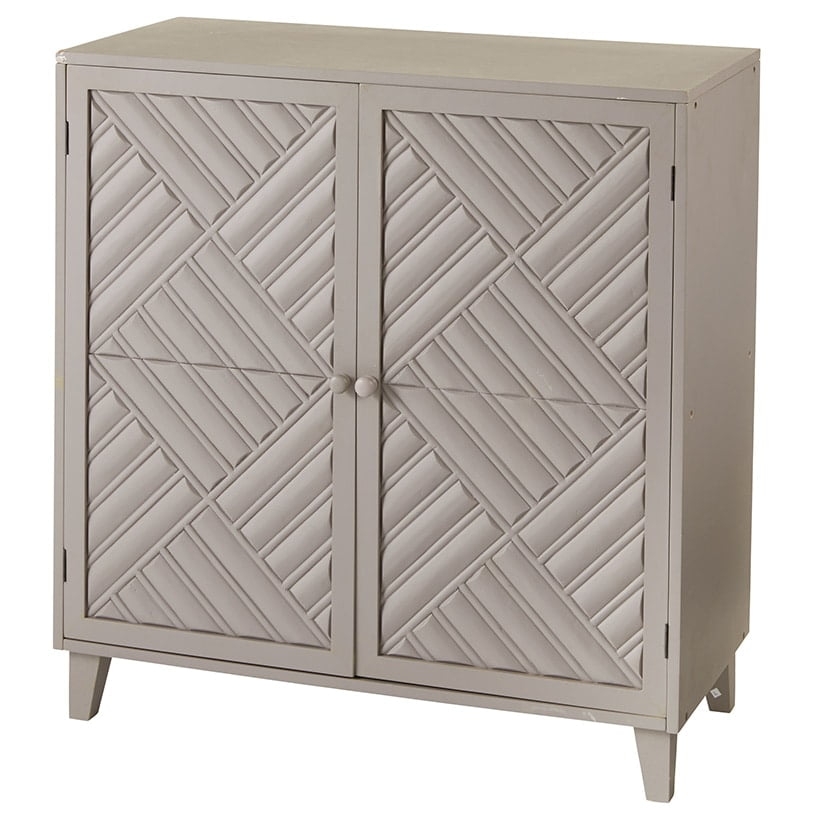 2-Door Cabinet with Chevron Design - Gray - Walmart.com