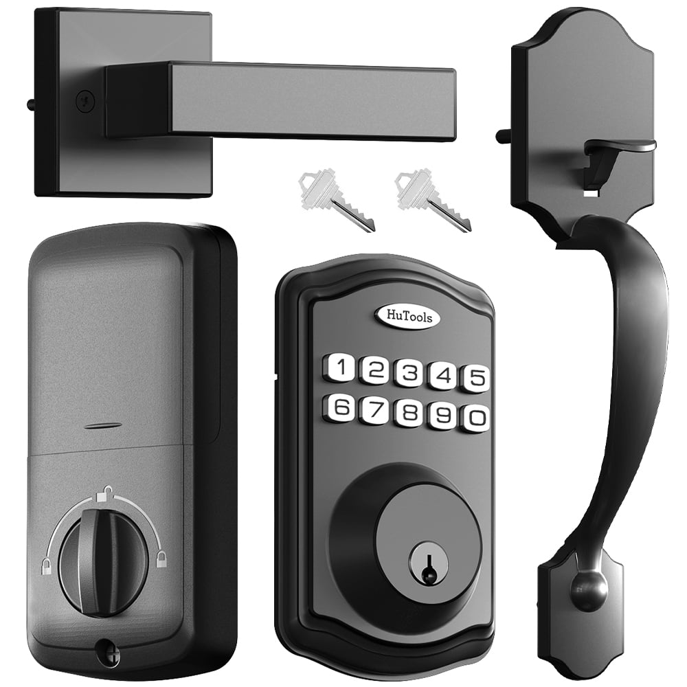 2-Door Knob Smart Keypad Door Lock Set-Keyless Entry with Anti-Peeking ...