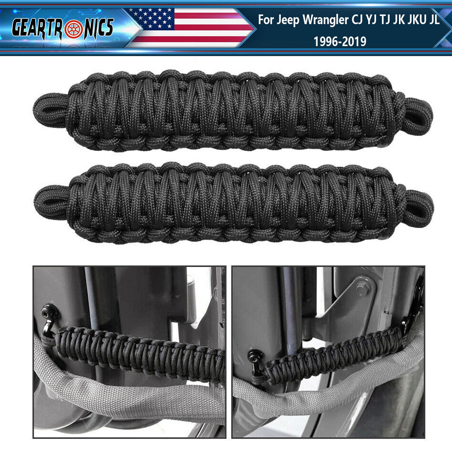 2× Door Limiting Straps Heavy Duty Strap For 1996-2019 Jeep Wrangler JK ...