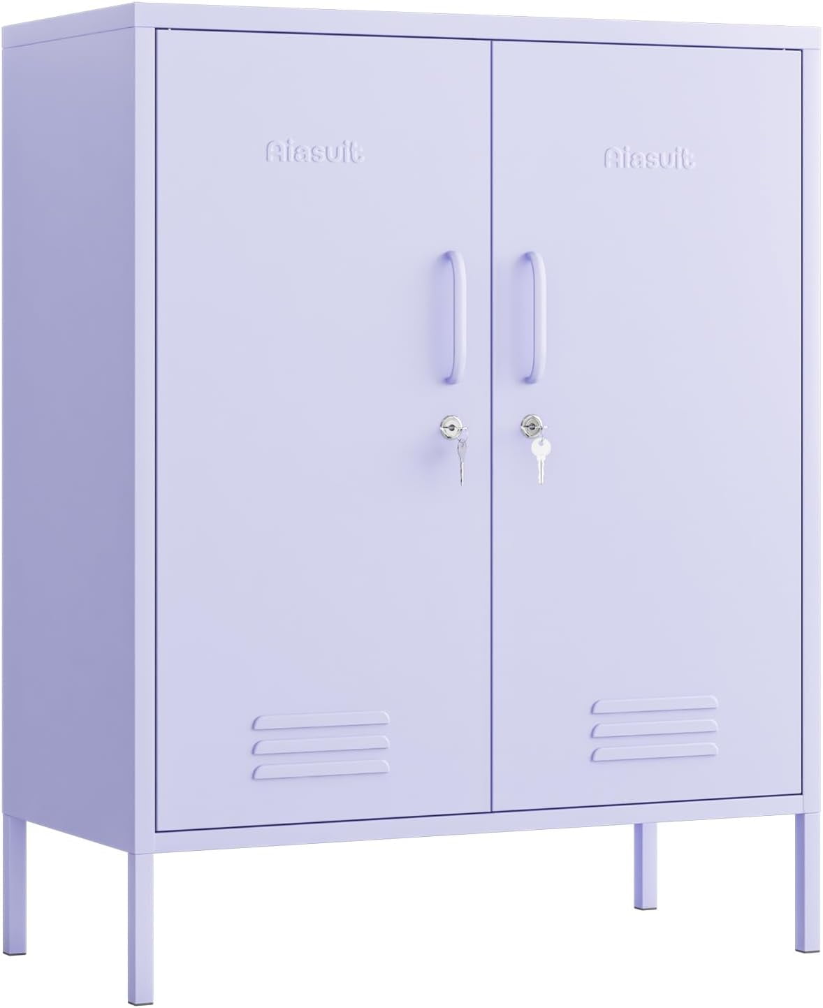 2 Door Lockable Metal Storage Cabinet - 3-Tier Heavy Duty ...