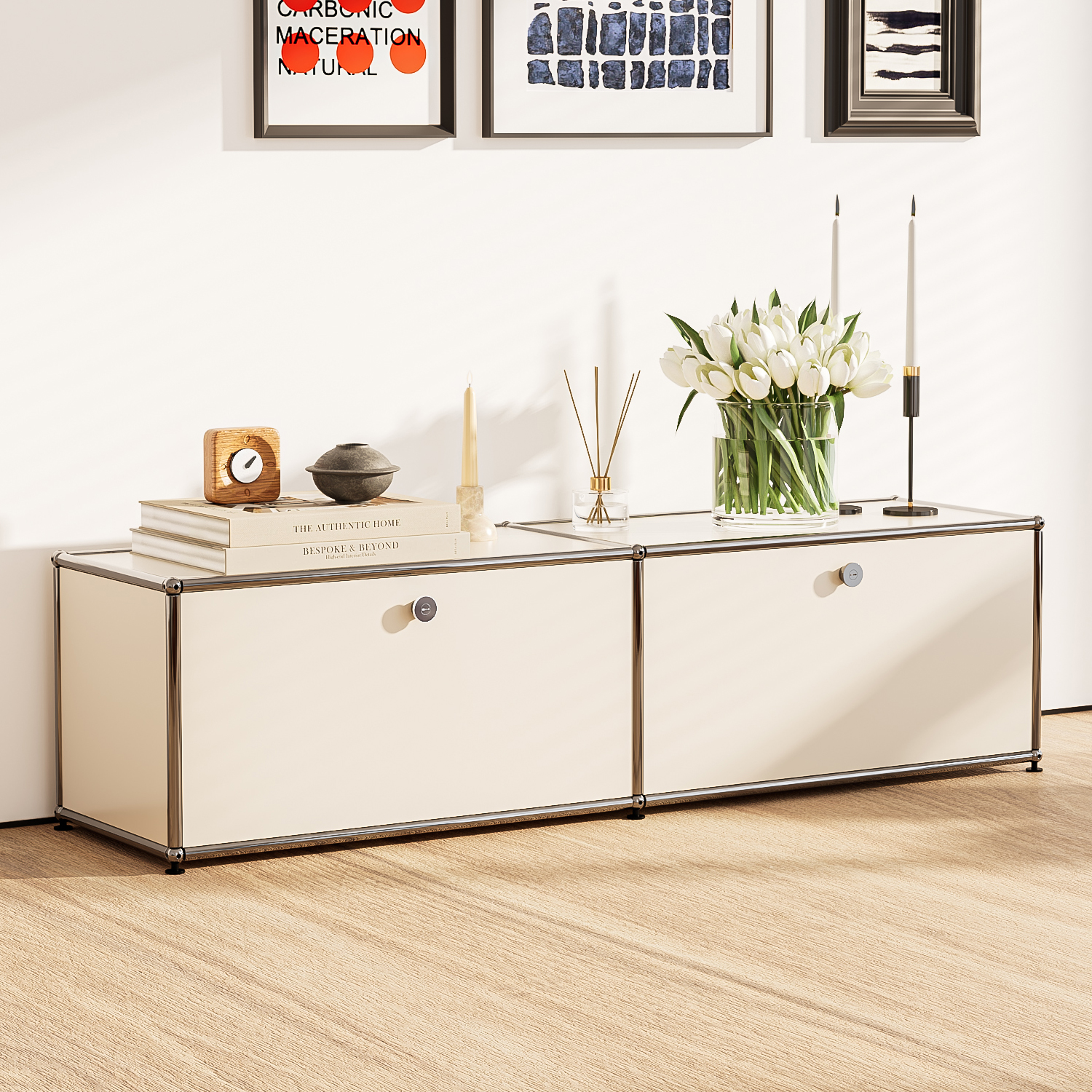 Evelyn&Zoe Modern/Contemporary 28" Wide Alder White Accent Cabinet ...