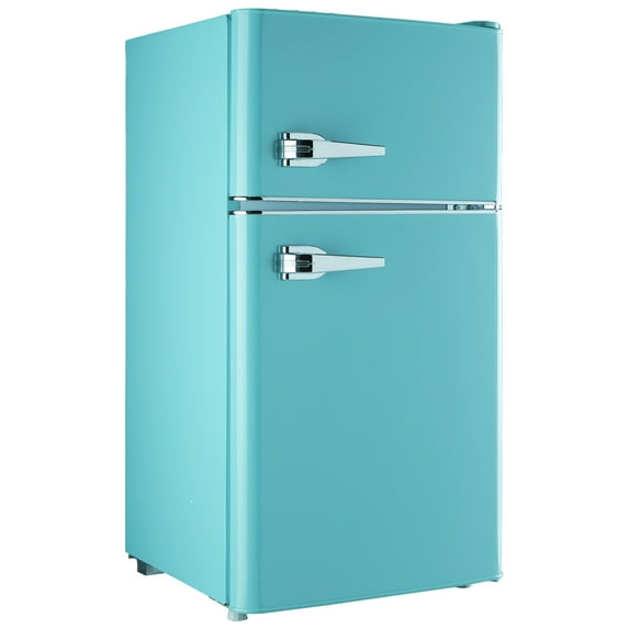 2 Door Mini Fridge with Freezer,3.5Cu.ft Small Freezer,7 Adjustable ...