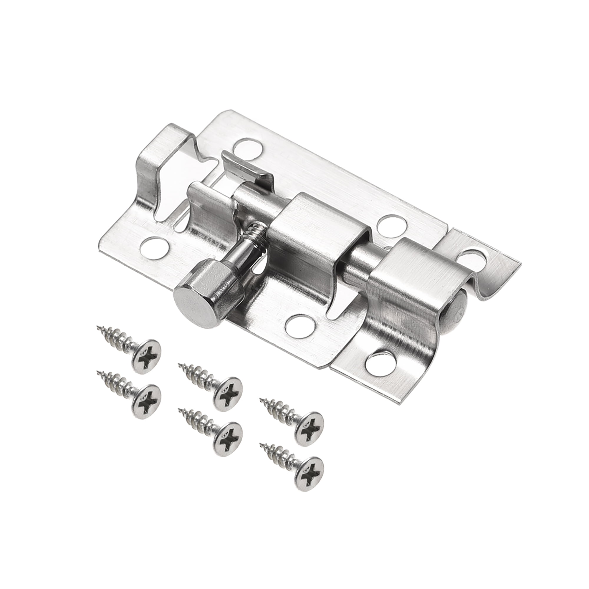 2" Door Slide Latch Lock Long 6mm Rod Dia Stainless Steel Brushed 4Pack ...