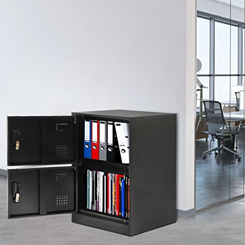 2 Door Vertical Stackable Storage Cabinet with Lock, Metal Loker, File ...