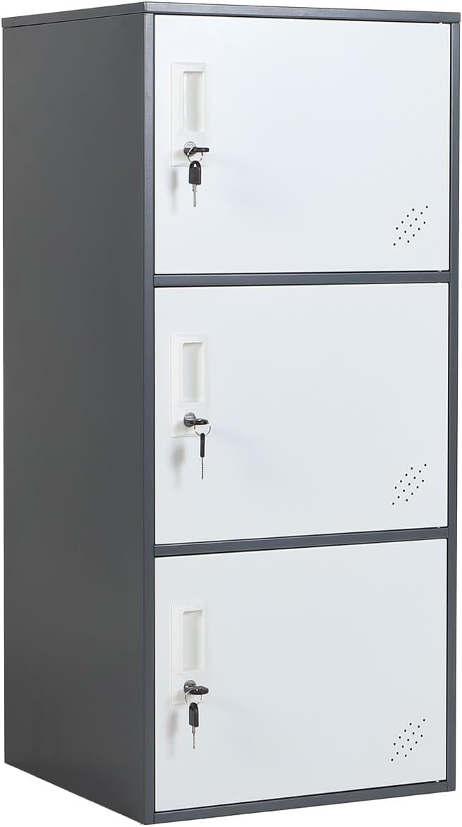 2 Door Vertical Stackable Storage Cabinet with Locking Doors Shelves ...