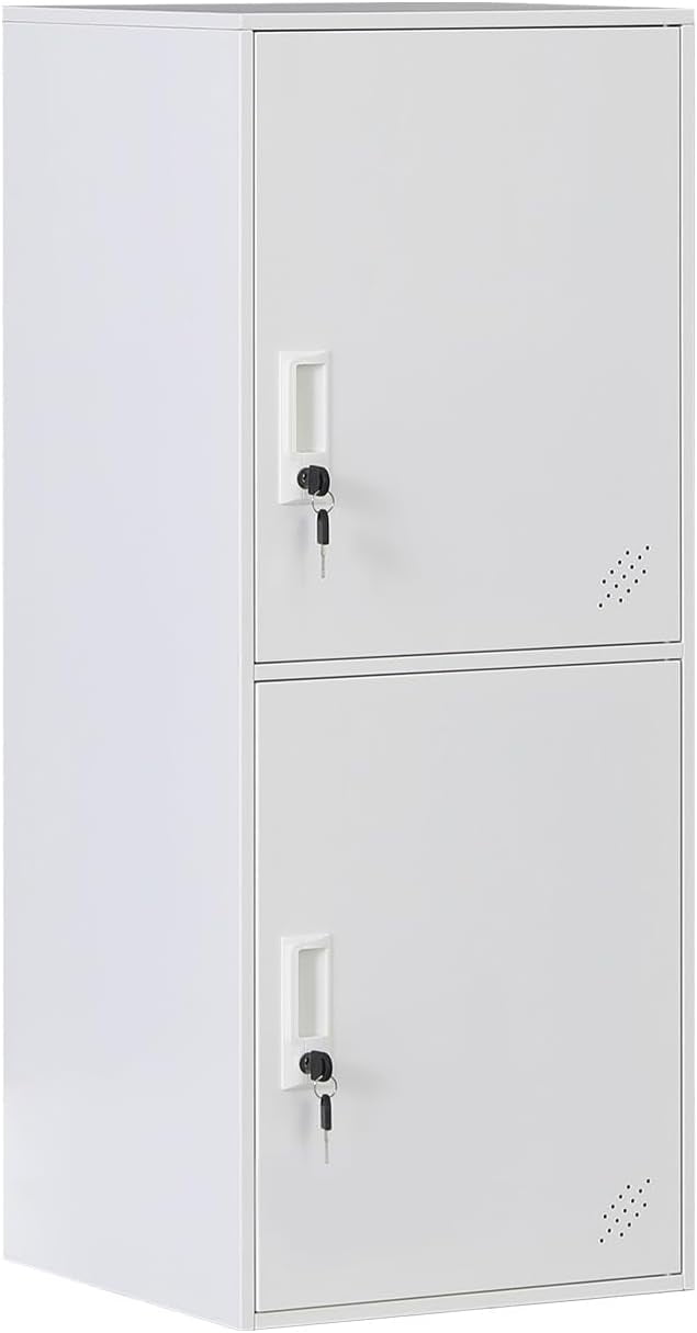2 Door Vertical Stackable Storage Cabinet with Locking Doors Shelves ...