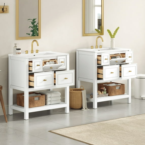 2-Door Wall-Mounted Metal Storage Cabinet w/Tempered Glass Doors ...