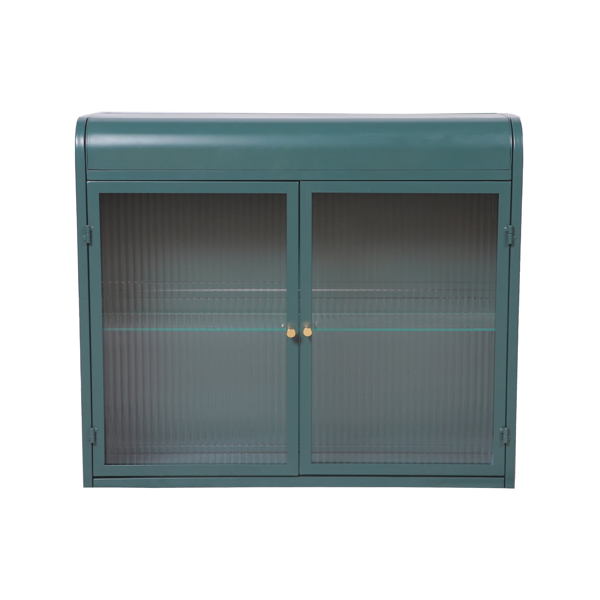 2-Door Wall-Mounted Metal Storage Cabinet with Tempered Glass Doors ...