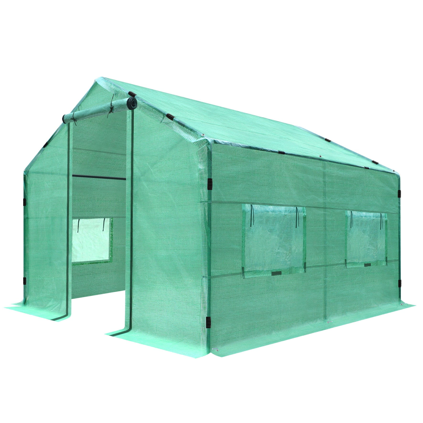 SUNNYOUTDOOR 2 Doors Large Greenhouse Walk-in Outdoor Gardening Green ...