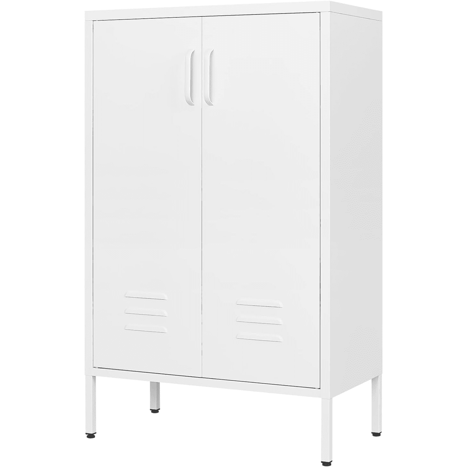 2 Doors Metal Storage Cabinet Metal Locker with 2 Adjustable Shelves ...