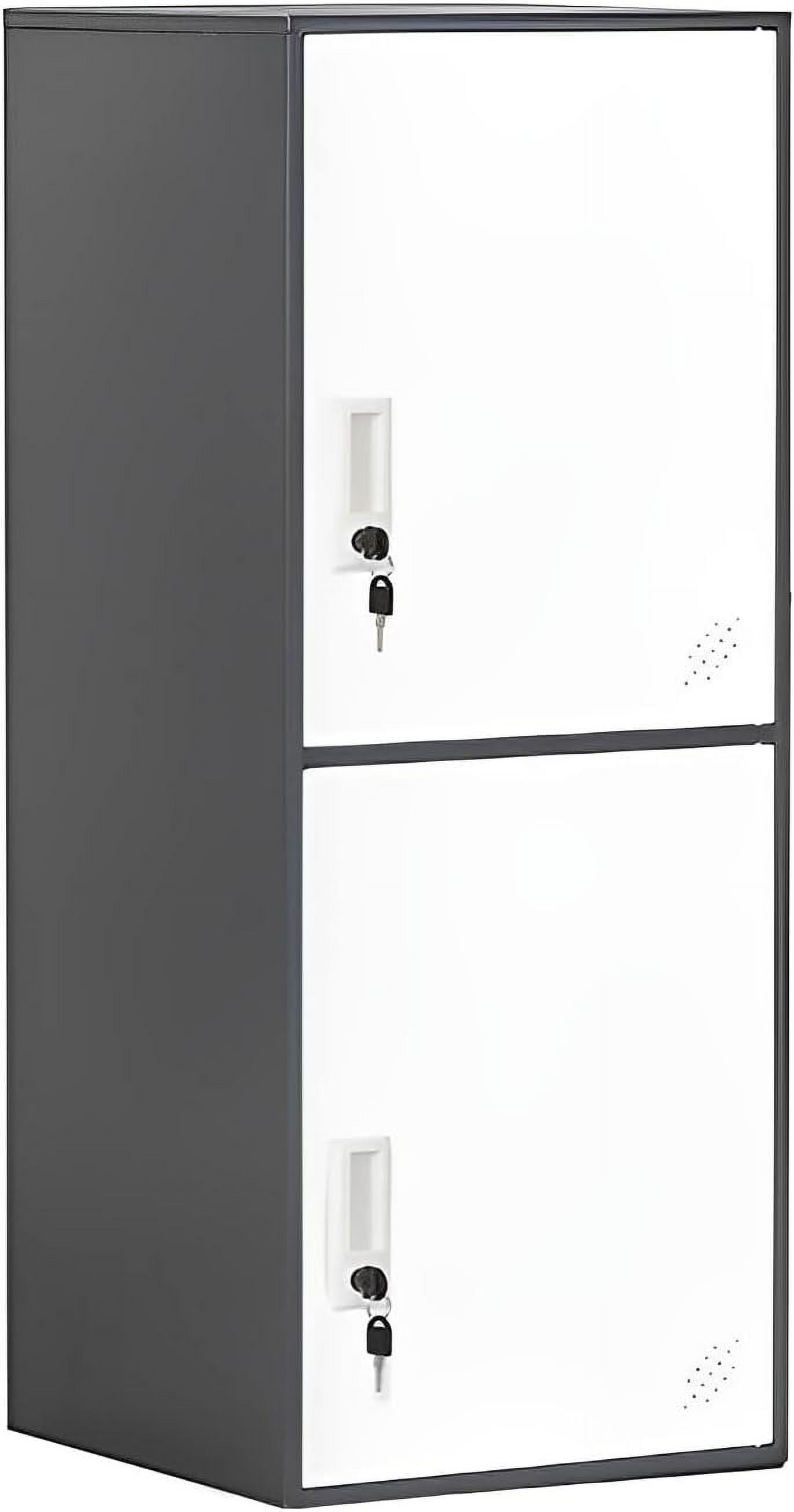 2 Doors Metal Storage Cabinet with Card Slot, Organizer,Shoes and Bags ...
