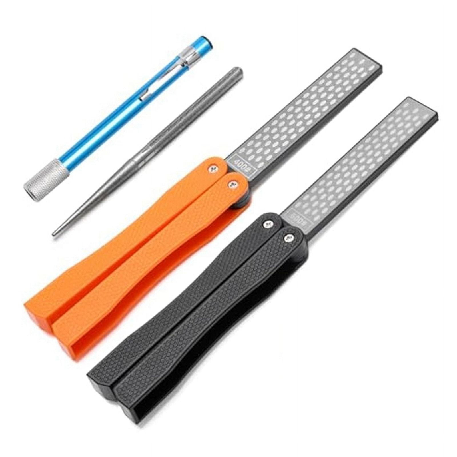 2 Double-Sided Knife Sharpener/1 Retractable Sharpening Rod,Blade ...