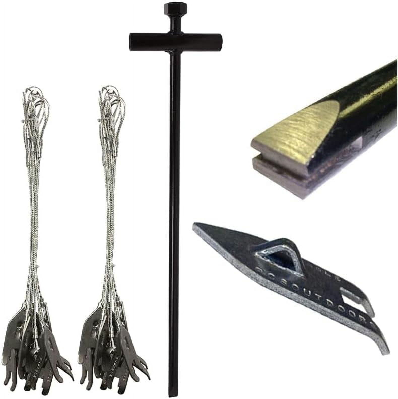 2 Dozen AuSable Anchors w/ 15" Cable & Driver and Stakes - Wolf Fang ...