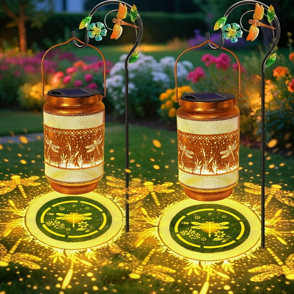 2 Dragonfly Solar Lanterns Outdoor Solar Garden Decor, Birthday Gifts ...