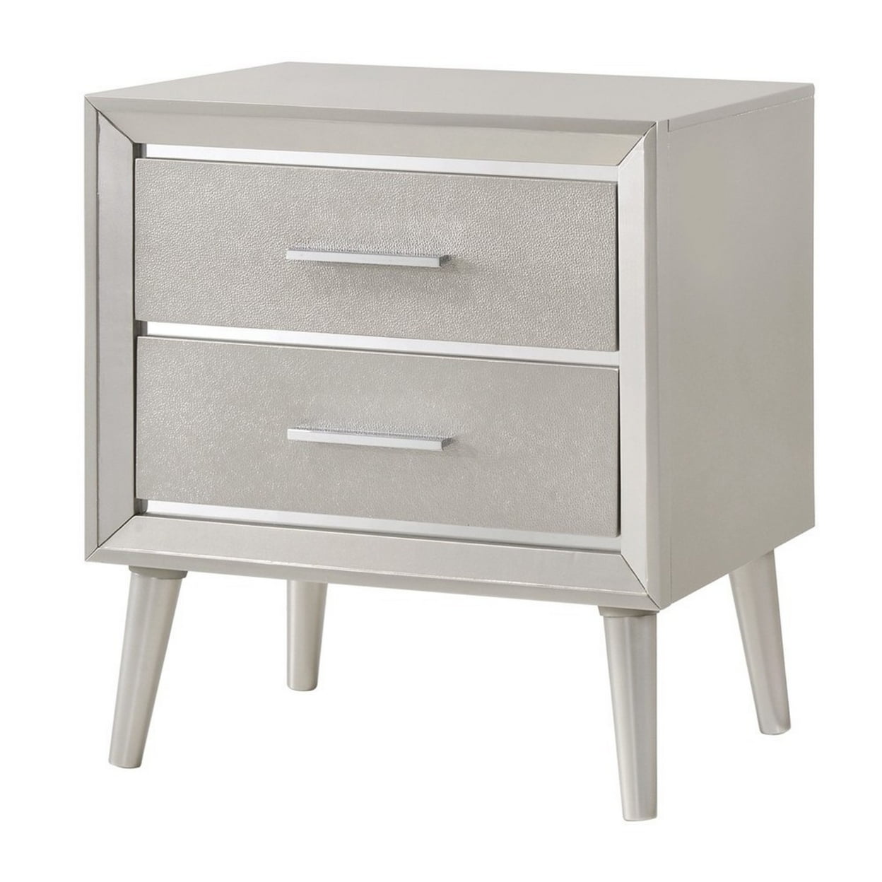 2 Drawer Contemporary Nightstand with Bar Handles and Splayed Legs ...