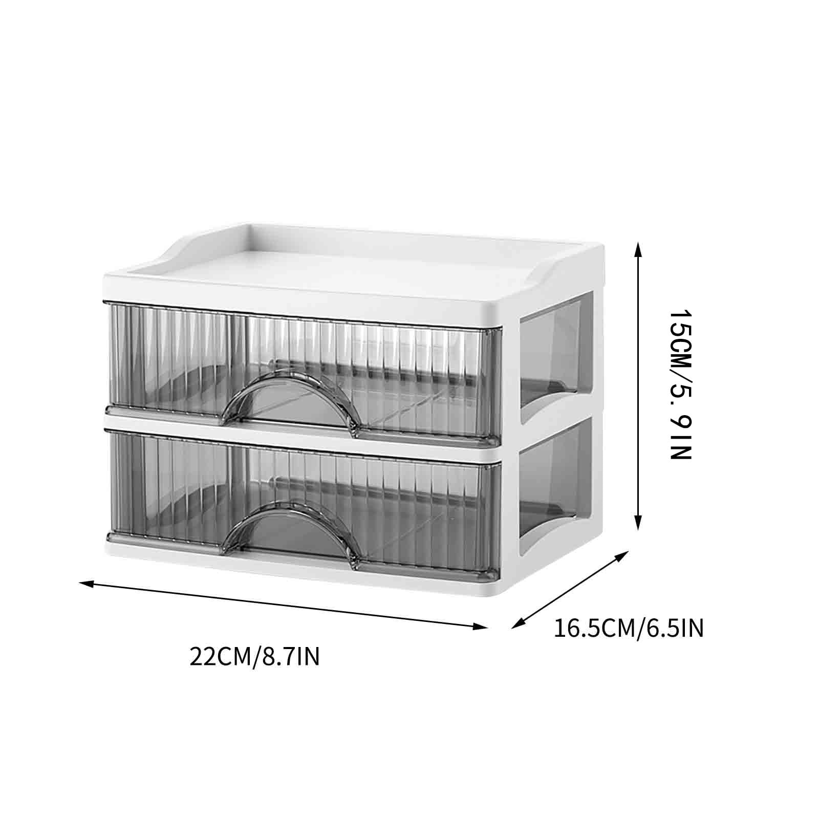 2-Drawer Desktop Organizer, 1 Pack, Plastic Drawer Storage Container ...