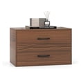 2-Drawer Dresser Stackable, Lateral File Cabinet, Walnut - Horizontal ...