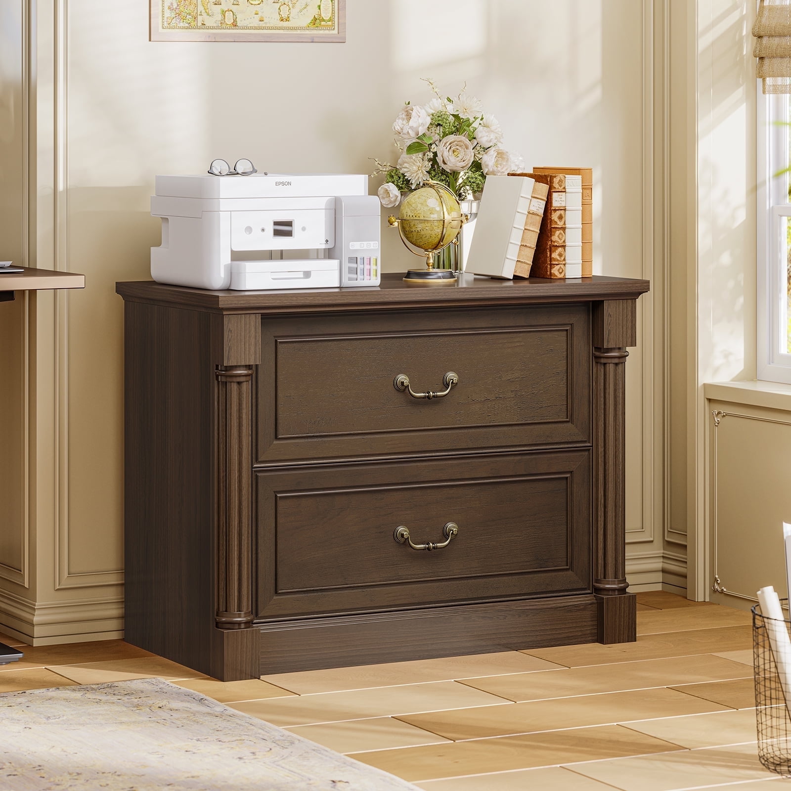 2 Drawer Farmhouse File Cabinet, Lateral Filing Cabinet with with ...