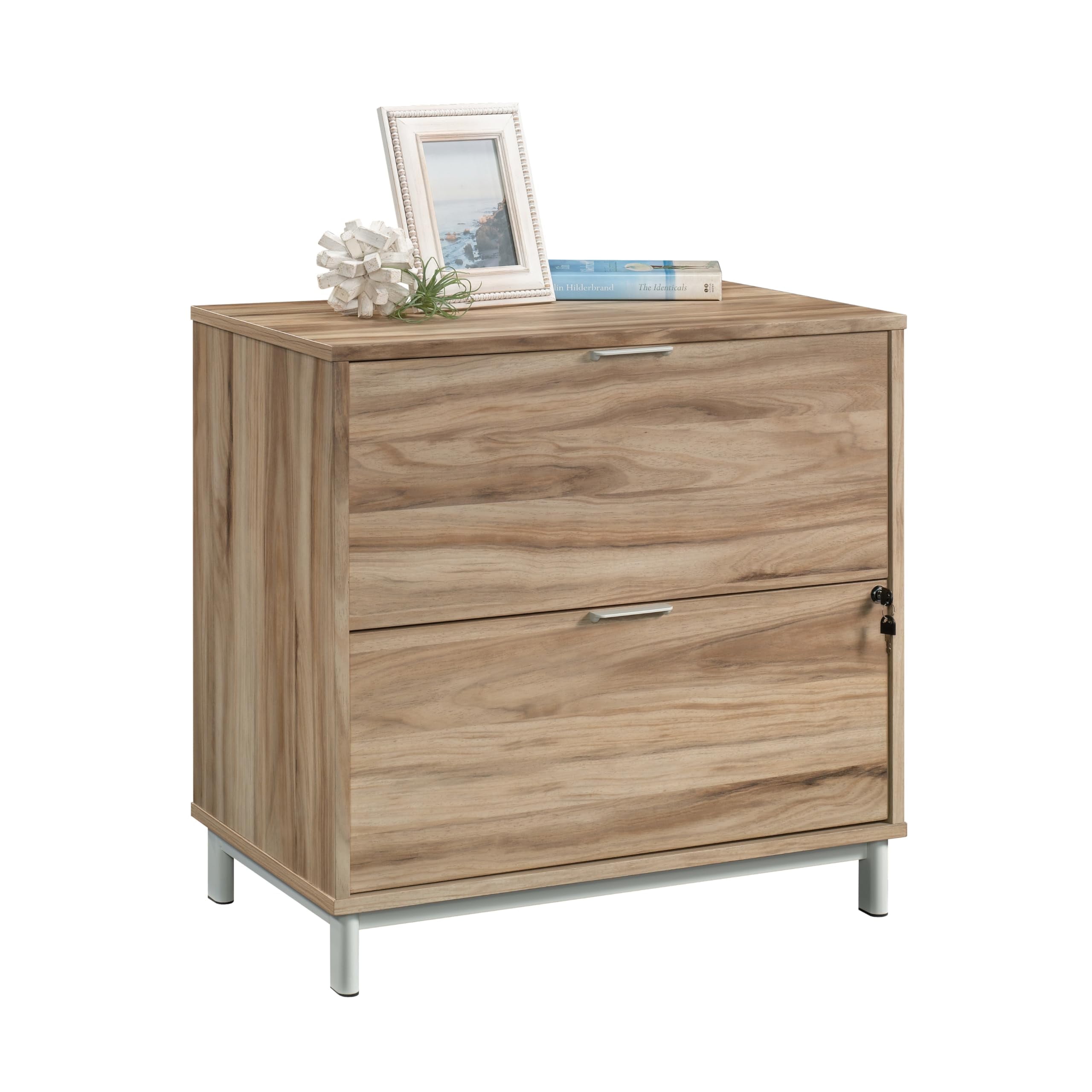 2 Drawer File Cabinet, Acacia Wood Lateral File Drawer Cabinet with ...