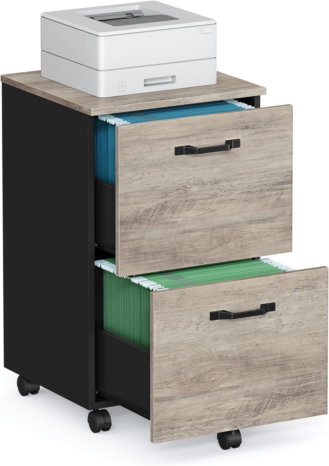 2-Drawer File Cabinet, Filing Cabinet for Home Office, Small Rolling ...