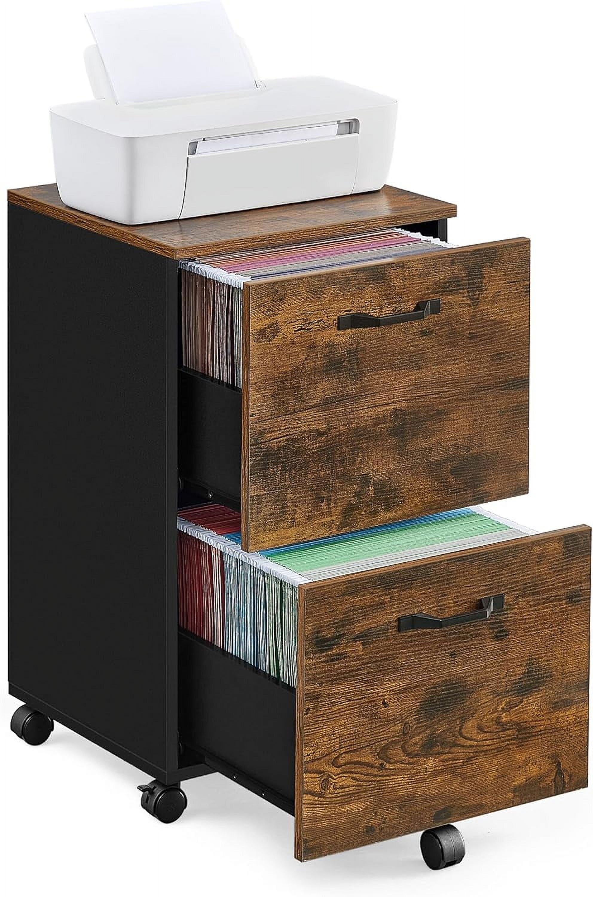 2-Drawer File Cabinet, Filing Cabinet for Home Office, Small Rolling ...