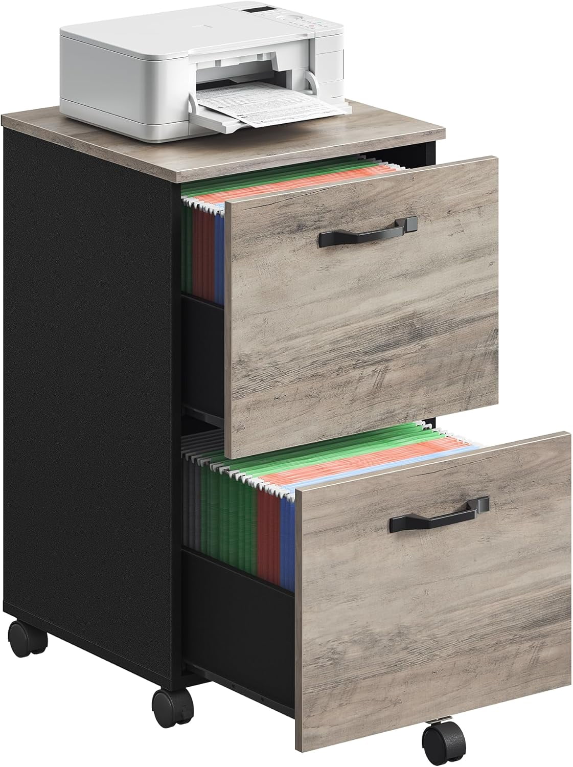 2-Drawer File Cabinet, Filing Cabinet for Home Office, Small Rolling ...