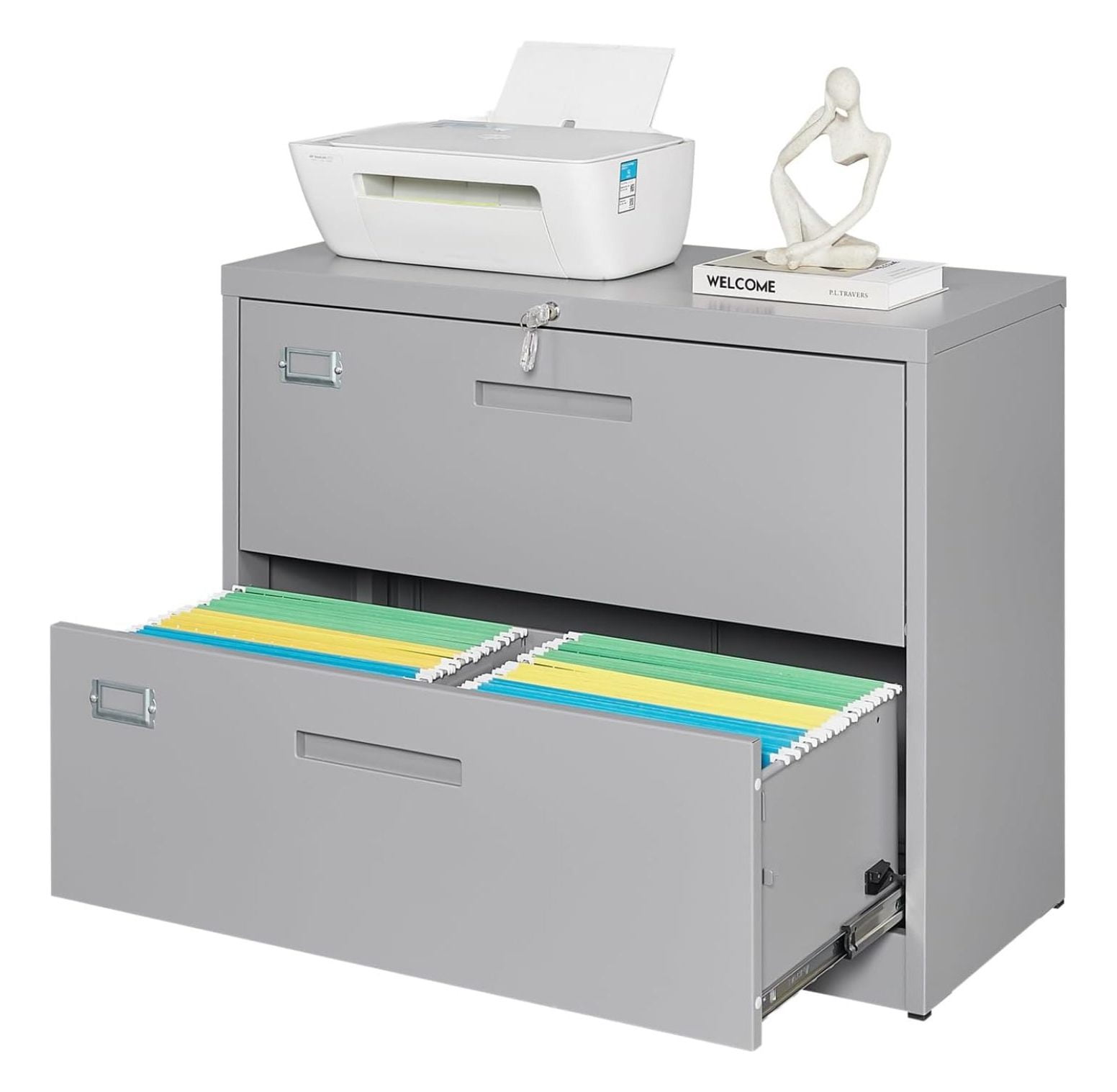 2 Drawer File Cabinet, Lateral Filing Cabinets for Home Office, Office ...