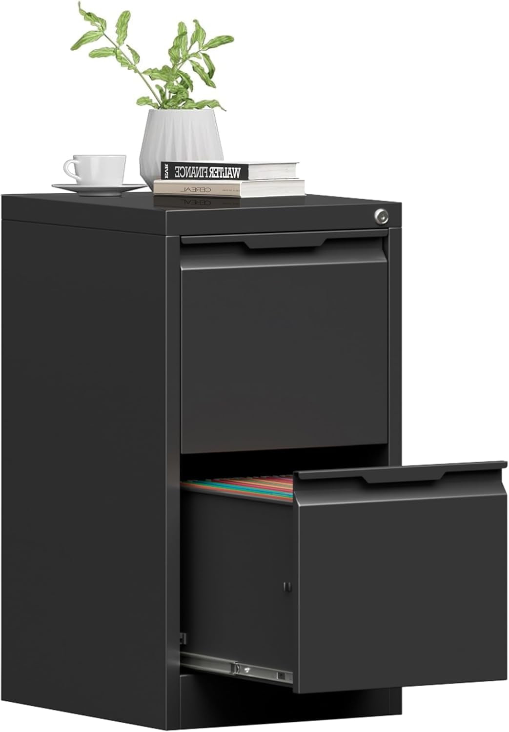2 Drawer File Cabinet with Lock, 17.8'' Deep Small Filing Cabinets for ...
