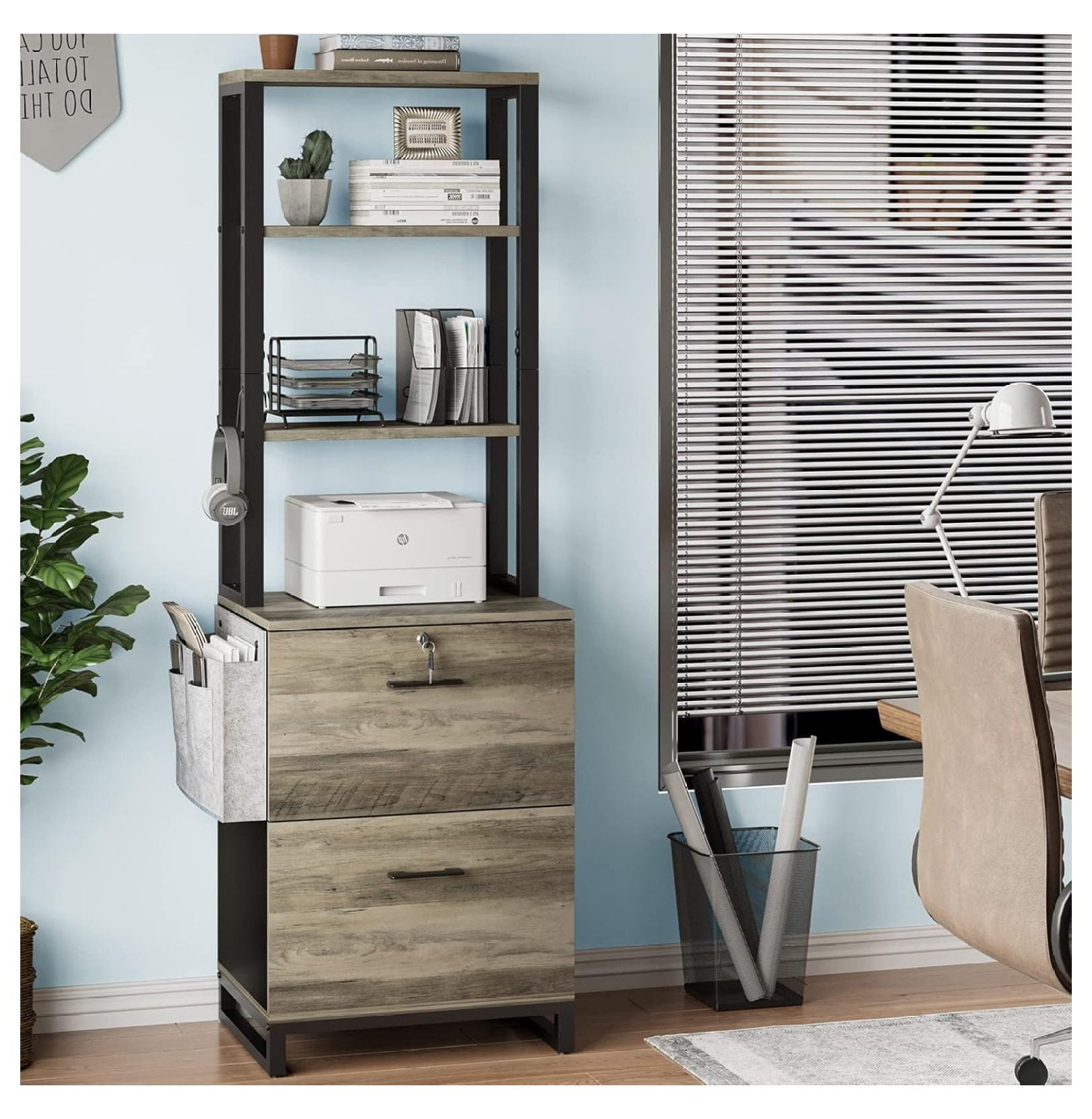 2 Drawer File Cabinet with Lock, Filing Cabinet fits Letter, Legal, A4 ...