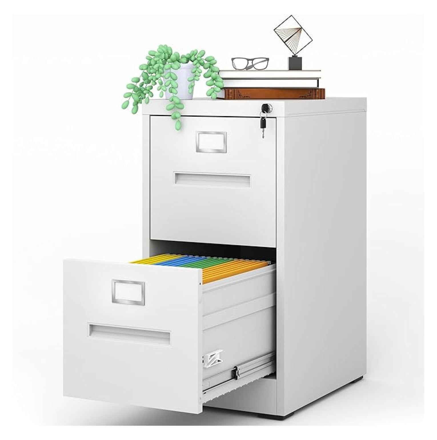 2 Drawer File Cabinet with Lock,Filing Cabinets for Home Office,Metal ...
