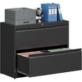 2 Drawer File Cabinet with Lock,Lateral File Cabinet,35.4" W Metal File ...