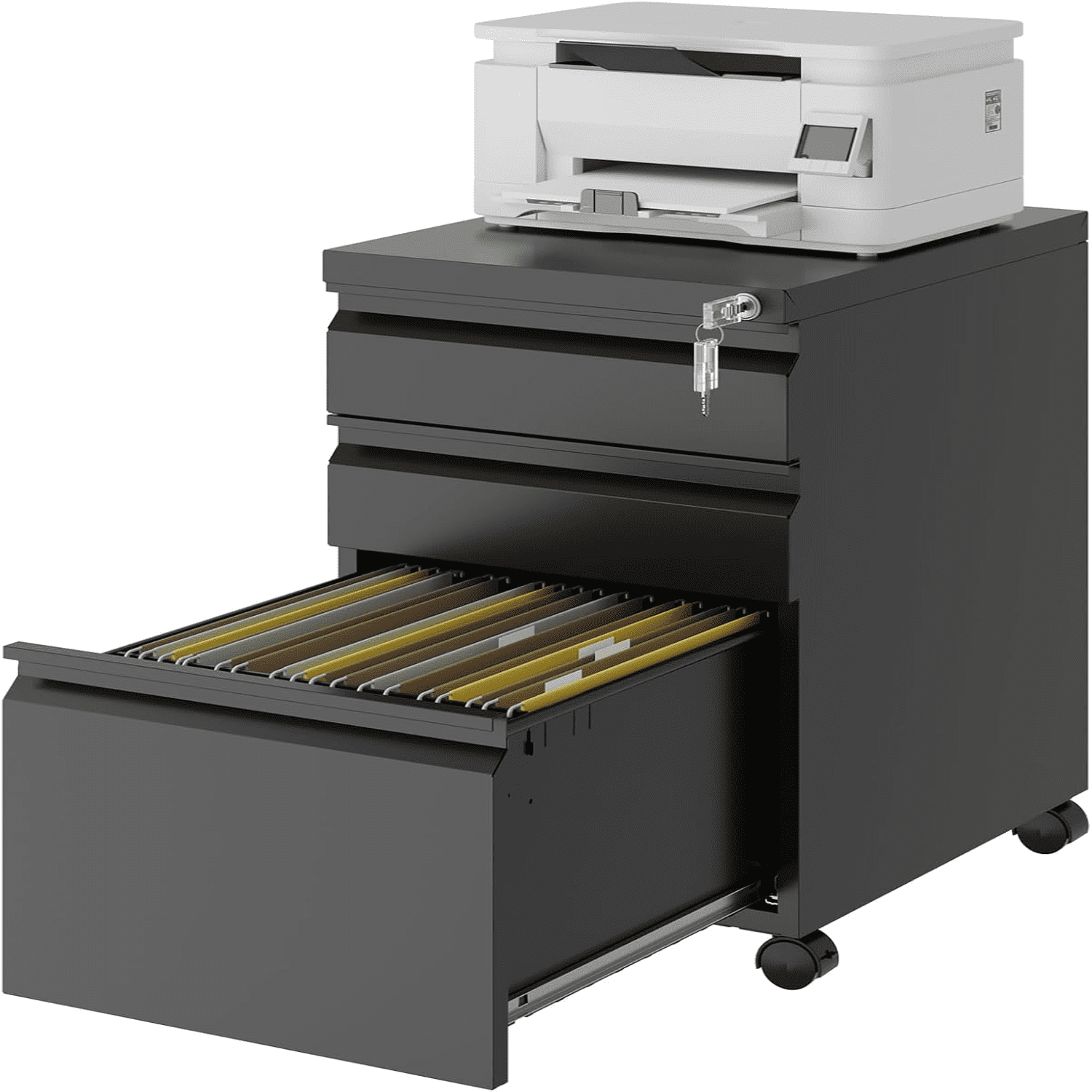 2 Drawer File Cabinet with Lock Metal Filing Cabinets Vertical Small ...