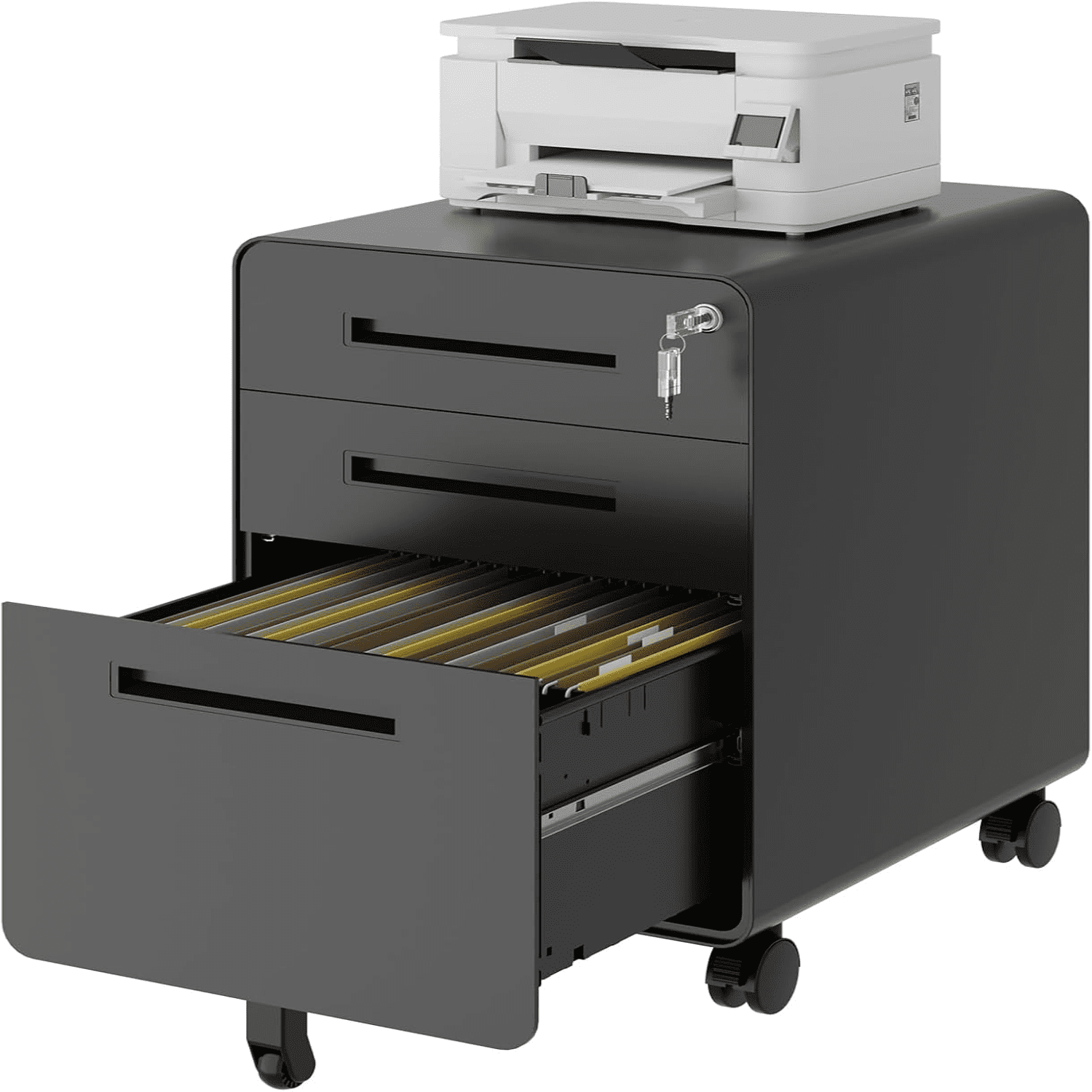 2 Drawer File Cabinet with Lock Metal Filing Cabinets Vertical Small ...