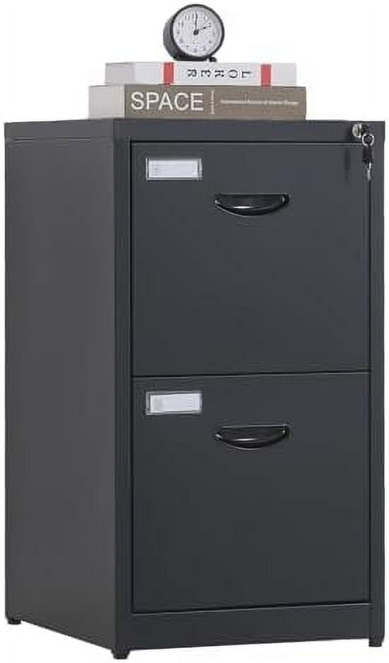 2 Drawer File Cabinet with Lock, Metal Vertical File Cabinet, 18" Deep ...