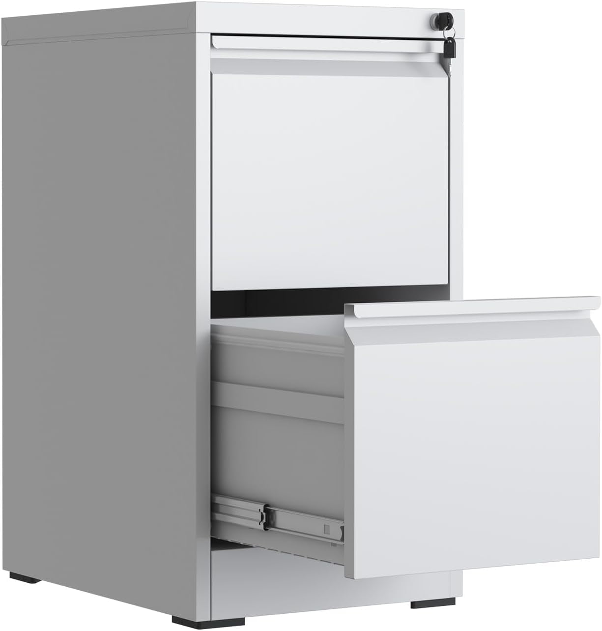 2 Drawer File Cabinet with Lock, Metal Vertical Filing Cabinet ...