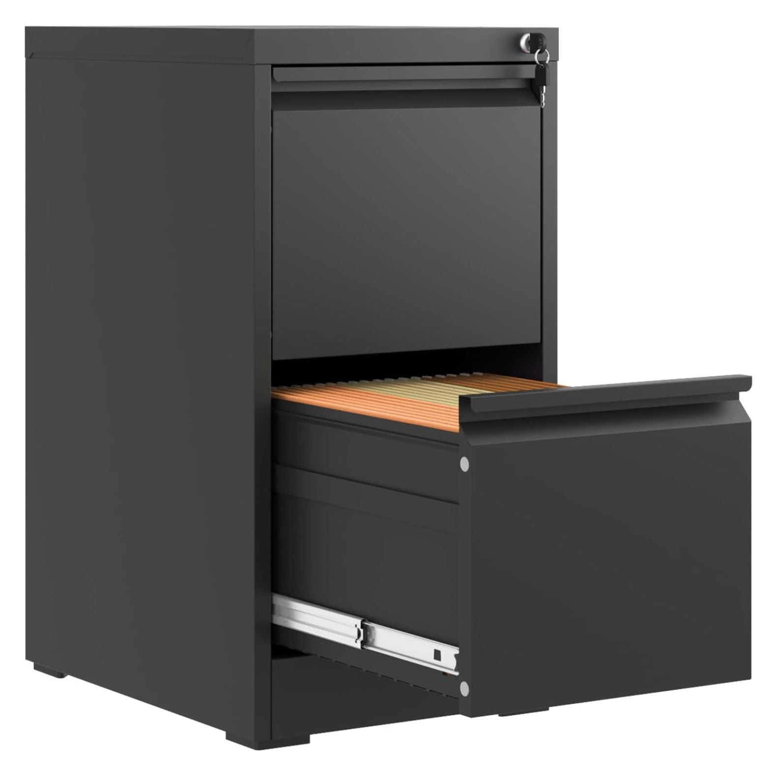 2 Drawer File Cabinet with Lock,Metal Vertical Filing Cabinets for Home ...