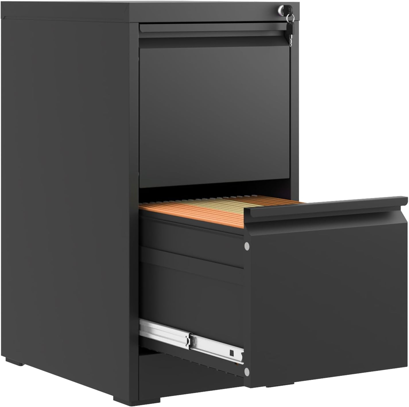 2 Drawer File Cabinet with Lock,Metal Vertical Filing Cabinets for Home ...