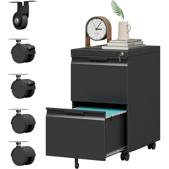 2-Drawer File Cabinet with Lock,Metal Vertical Filing Cabinets for Home ...