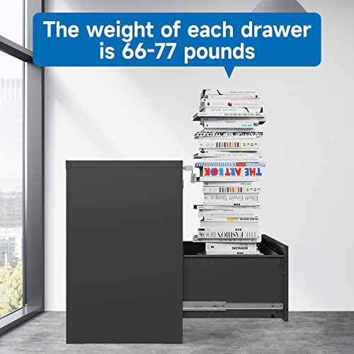 2 Drawer File Cabinet with Lock Metal Vertical Filing Storage Cabinet ...