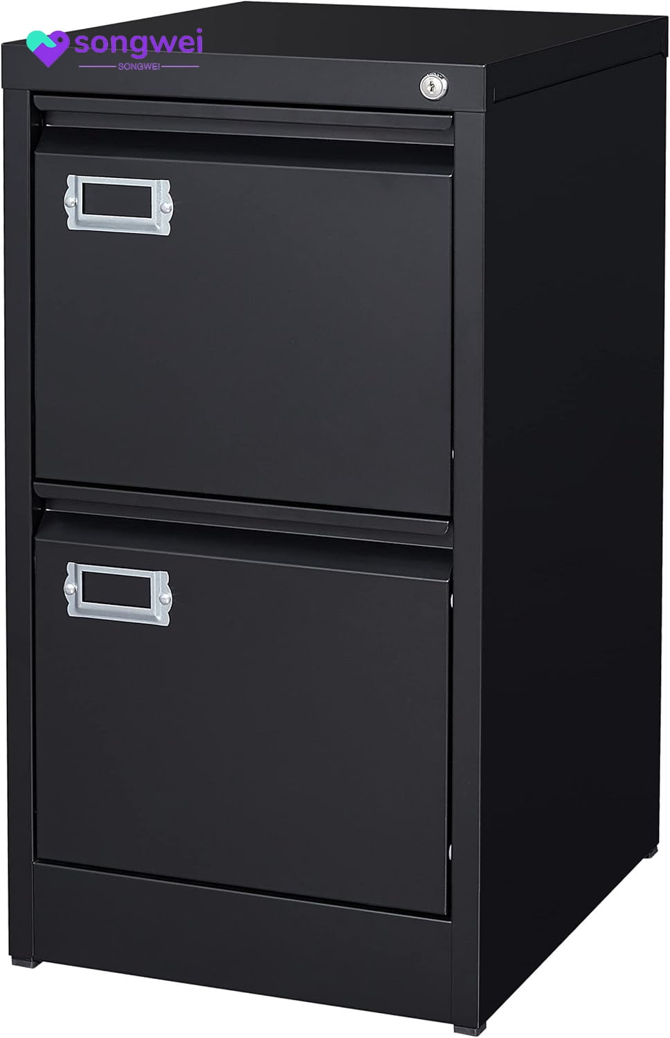 2 Drawer File Cabinet with Lock Metal Vertical Filing Storage Cabinet Office Home Steel Vertical ...