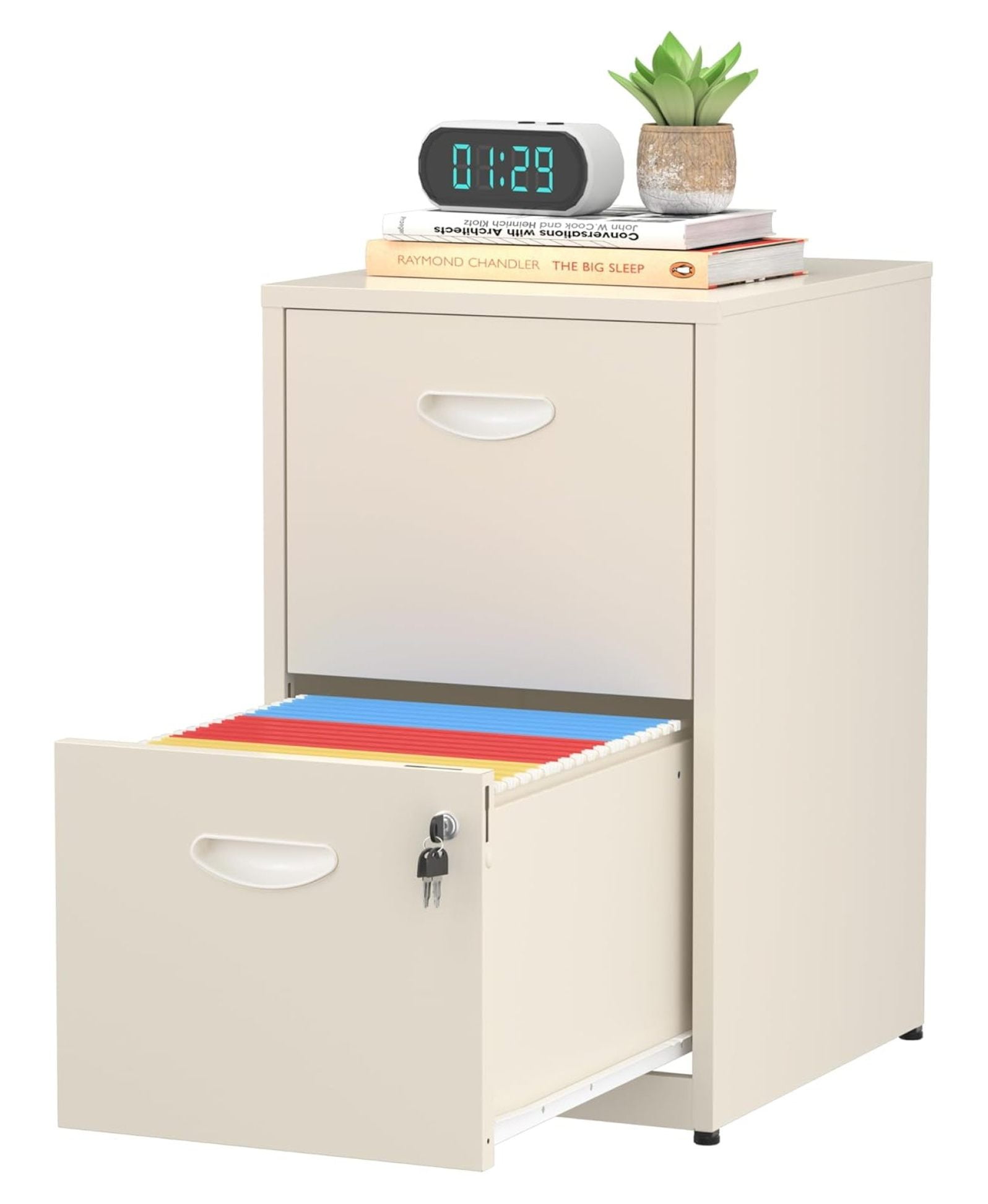 2 Drawer File Cabinet with Lock,Small Filing Cabinet for Home Office ...