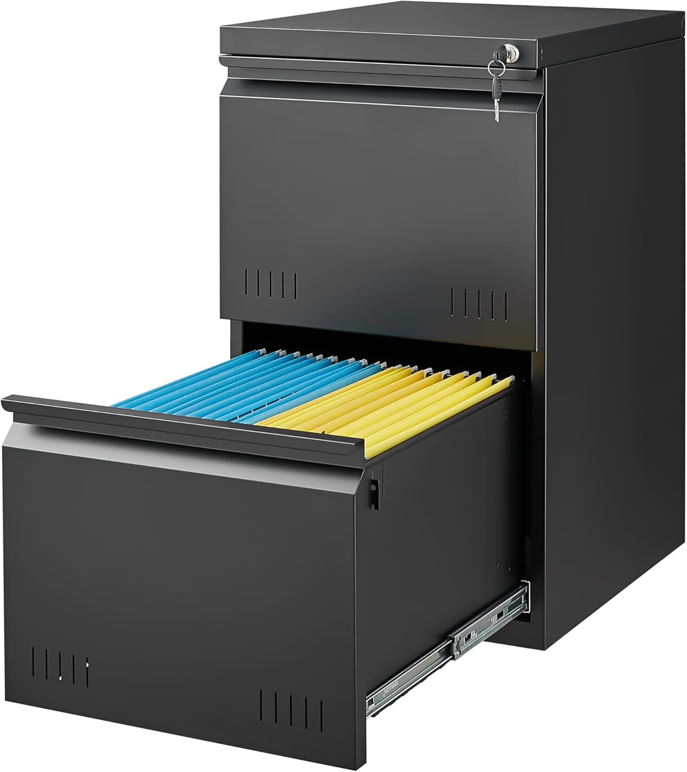 2 Drawer File Cabinet with Lock, Vertical File Cabinets for Home Office ...