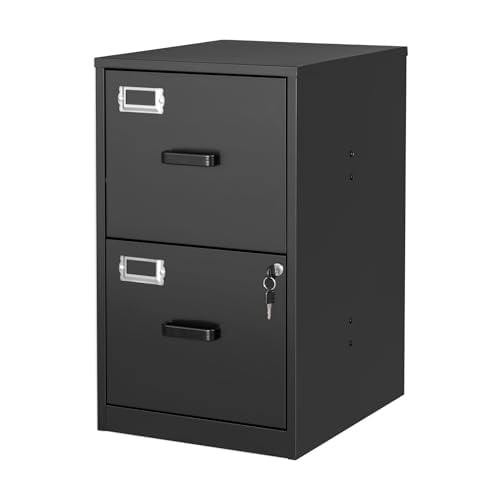2 Drawer File Cabinet with Lock Vertical Filing Storage Cabinet Office ...