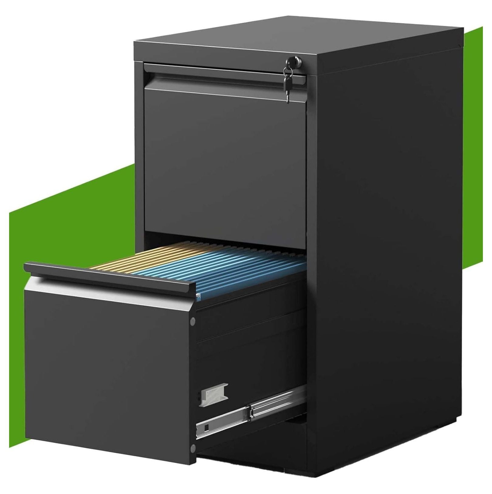 2 Drawer File Cabinet with Lock,Vertical File Cabinet for Home Office ...